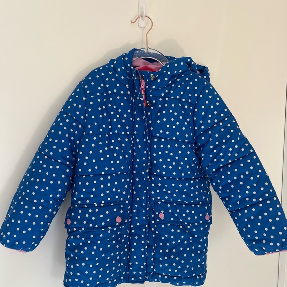 Boden | Jackets & Coats | Boden Navy And White Polka Dot Kids Puffer ...